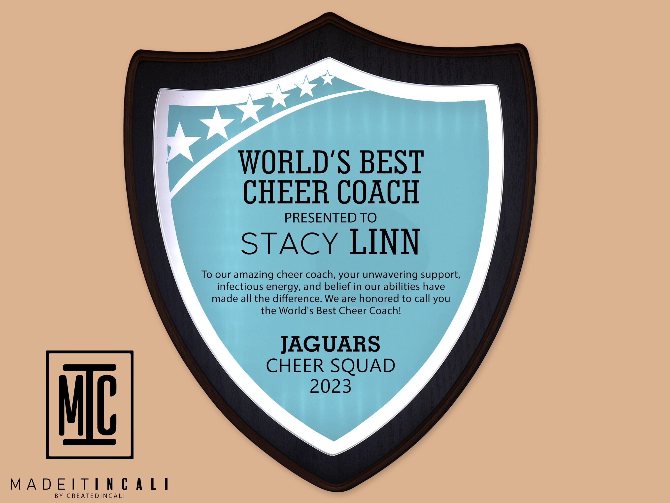 Cheer Coach Award Plaque, Worlds Best Cheer Coach, Gift for Cheer Coach ...