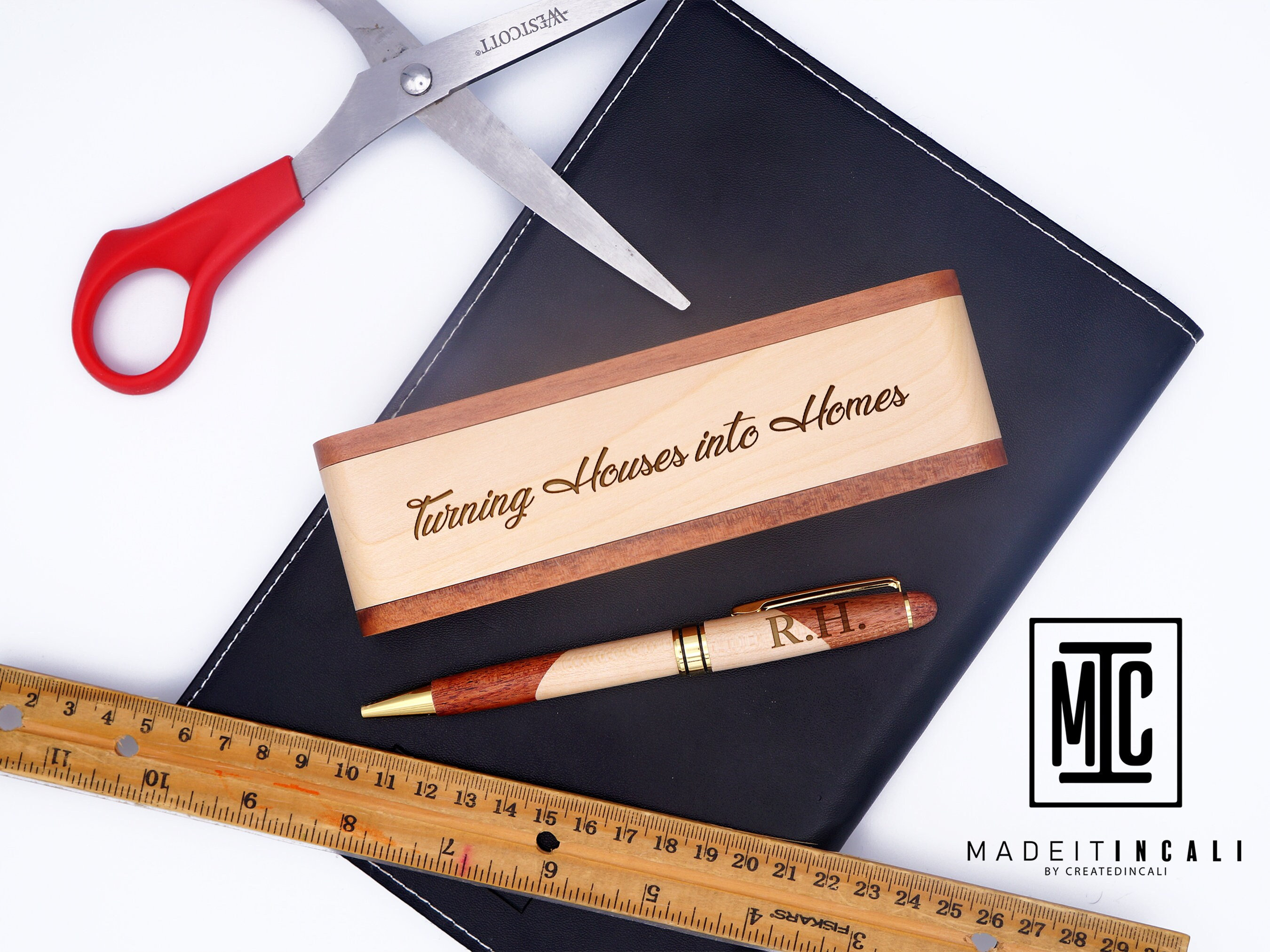 Realtor Gift - Engraved Wooden Pen Set - Closing Gift - Personalized ...