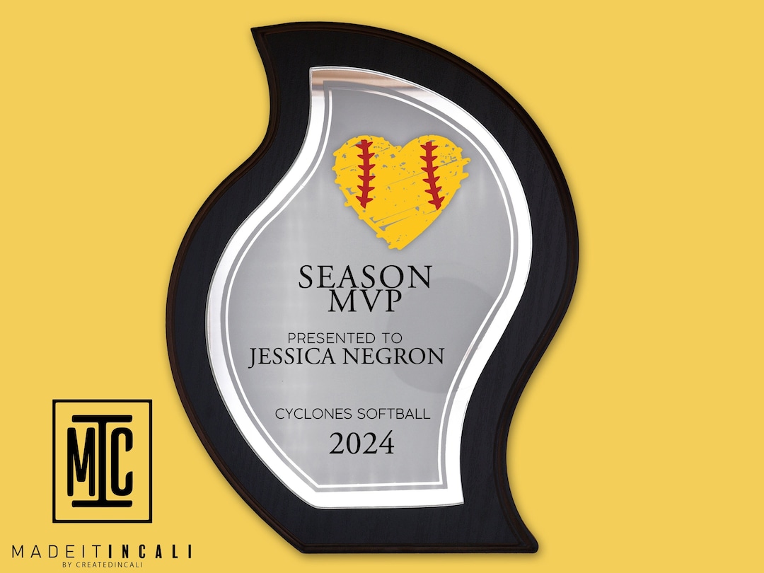 Softball Plaque, Softball Recognition Gift, Custom Softball Award, Gift ...