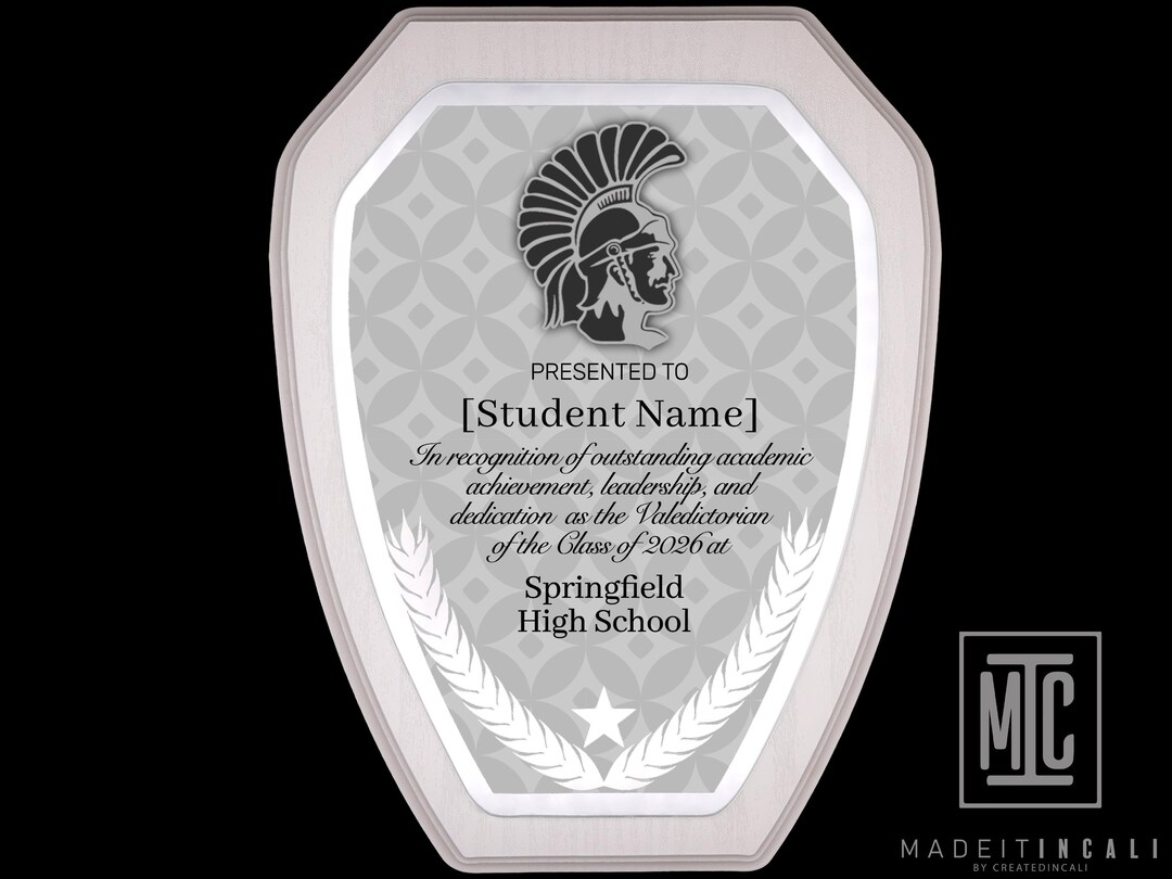 Valedictorian Plaque, Graduation Gift, Academic Award, Graduation ...