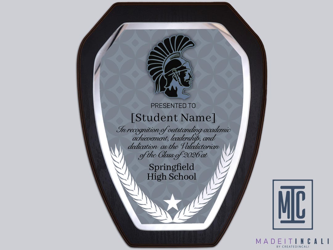 Valedictorian Plaque, Graduation Gift, Academic Award, Graduation ...