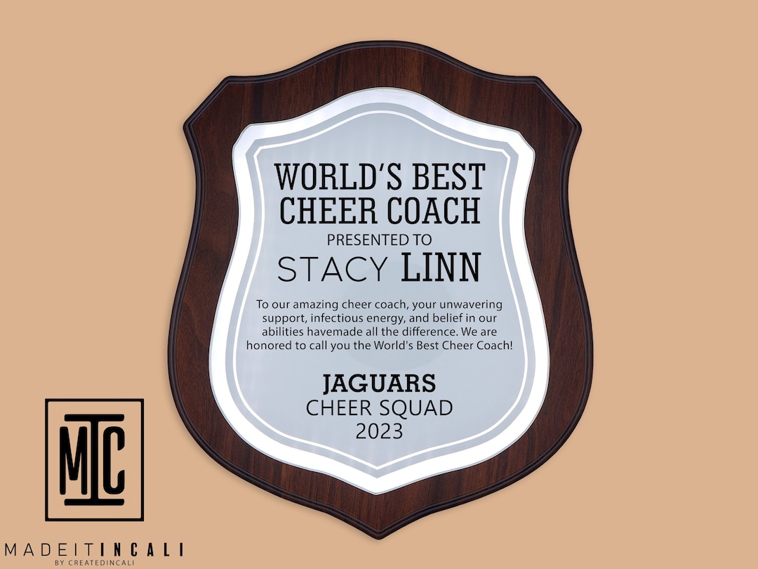 Cheer Coach Award Plaque, Worlds Best Cheer Coach, Gift for Cheer Coach ...