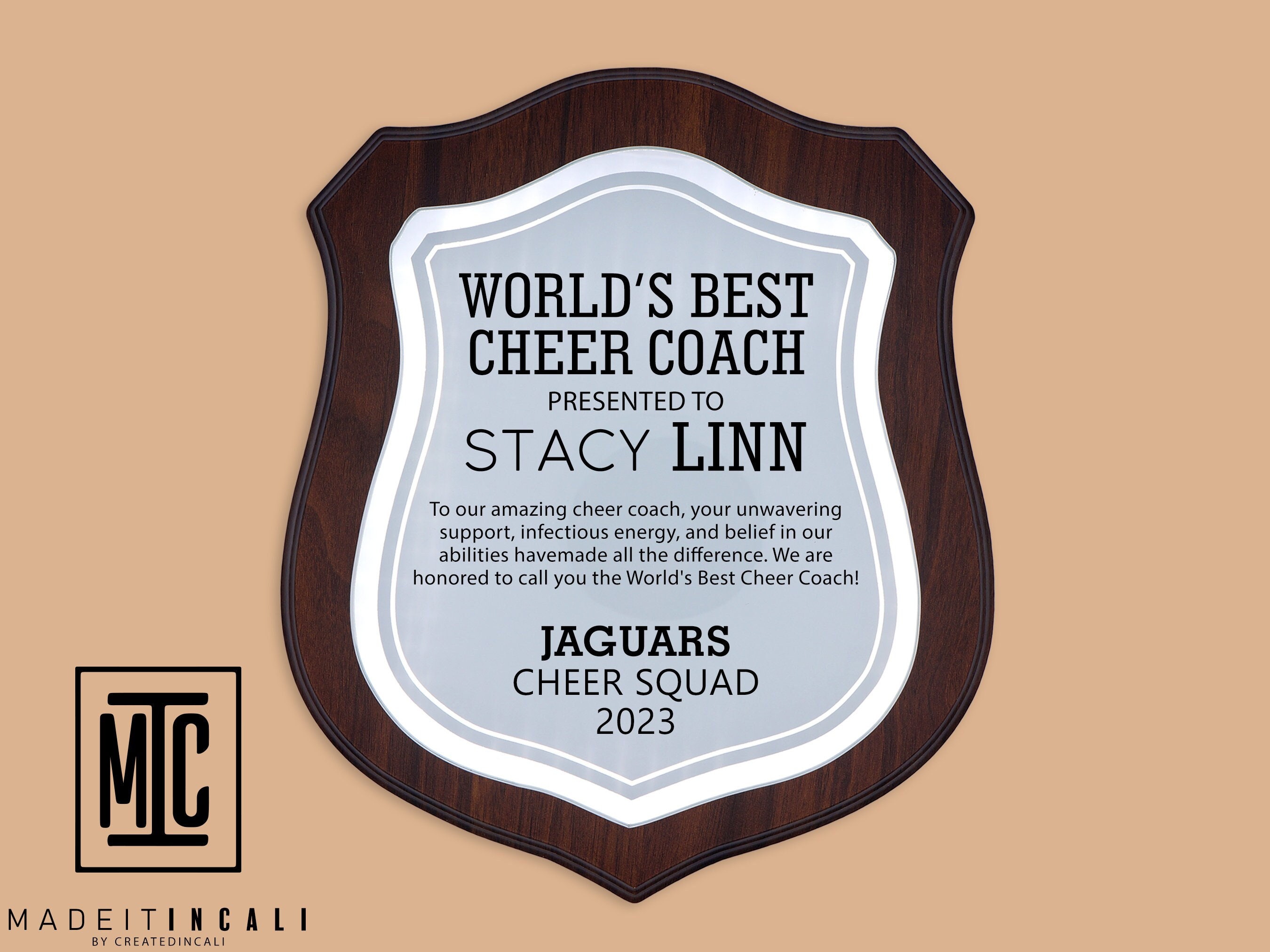 Cheer Coach Award Plaque, Worlds Best Cheer Coach, Gift for Cheer Coach ...
