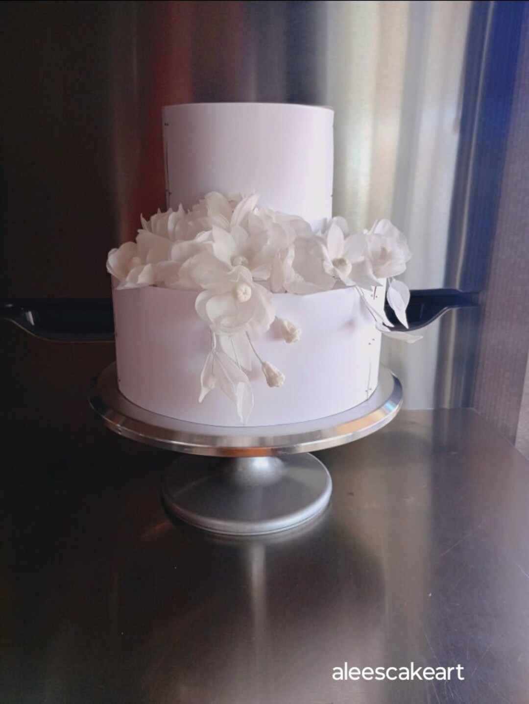 Rustic Wedding Cake Topper Personalized Wafer Paper Flowers Decorations ...