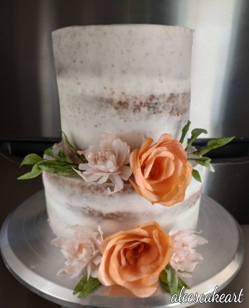 Wedding Cake Terra-cotta Floral Decor Boho Terracotta Wafer - Etsy