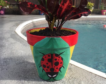 Ladybug Planter ... Flower Pot - Etsy