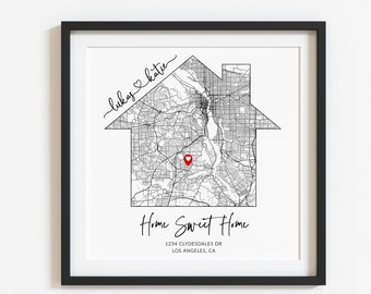 New Home Map - Etsy