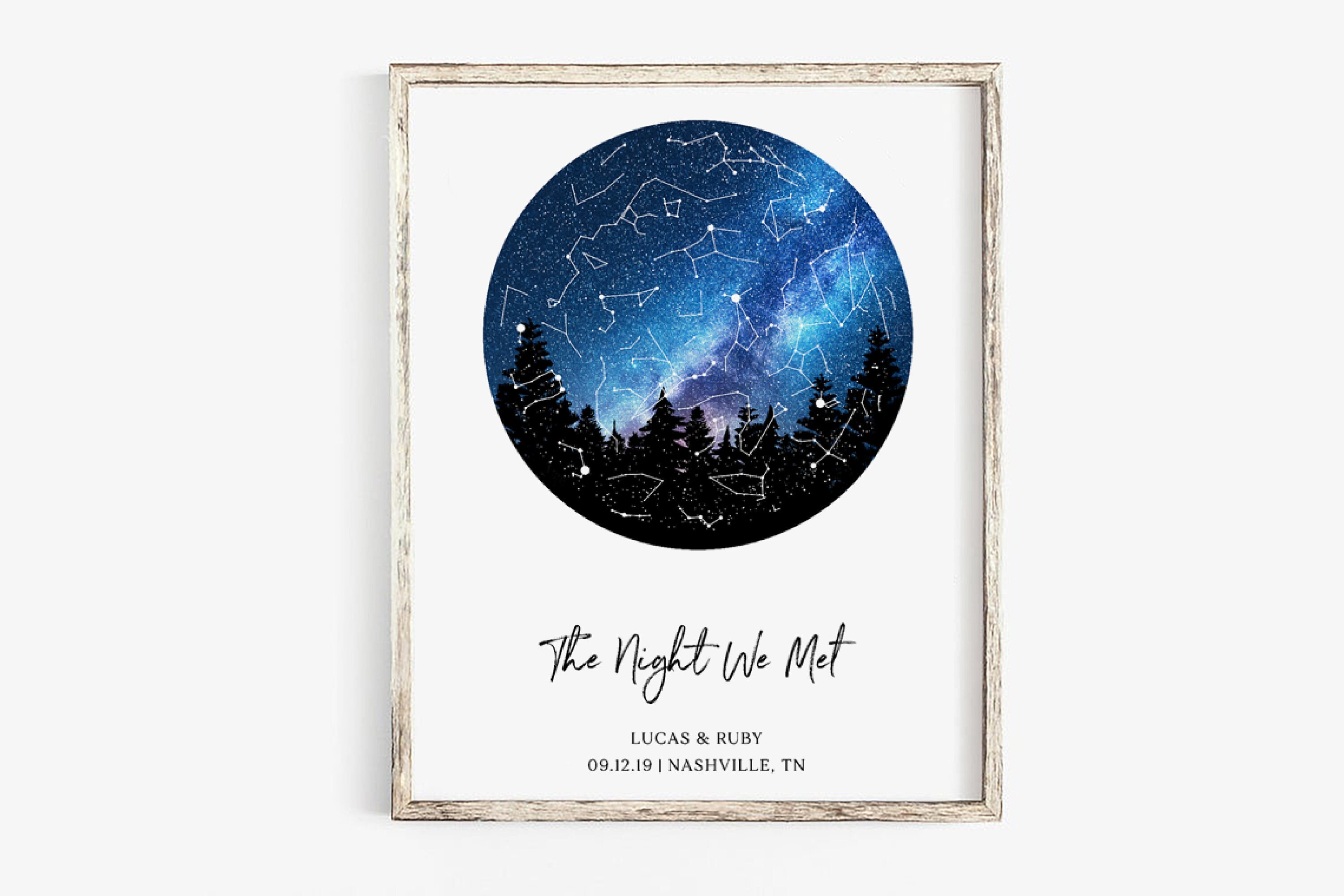 Custom Night Sky Print Star Map by Date Night Sky Map Gift - Etsy