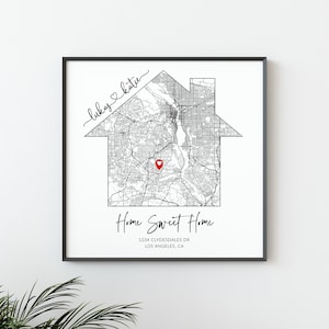 Our First Home Map Print, New Home Gift, Housewarming Gift for Couple ...