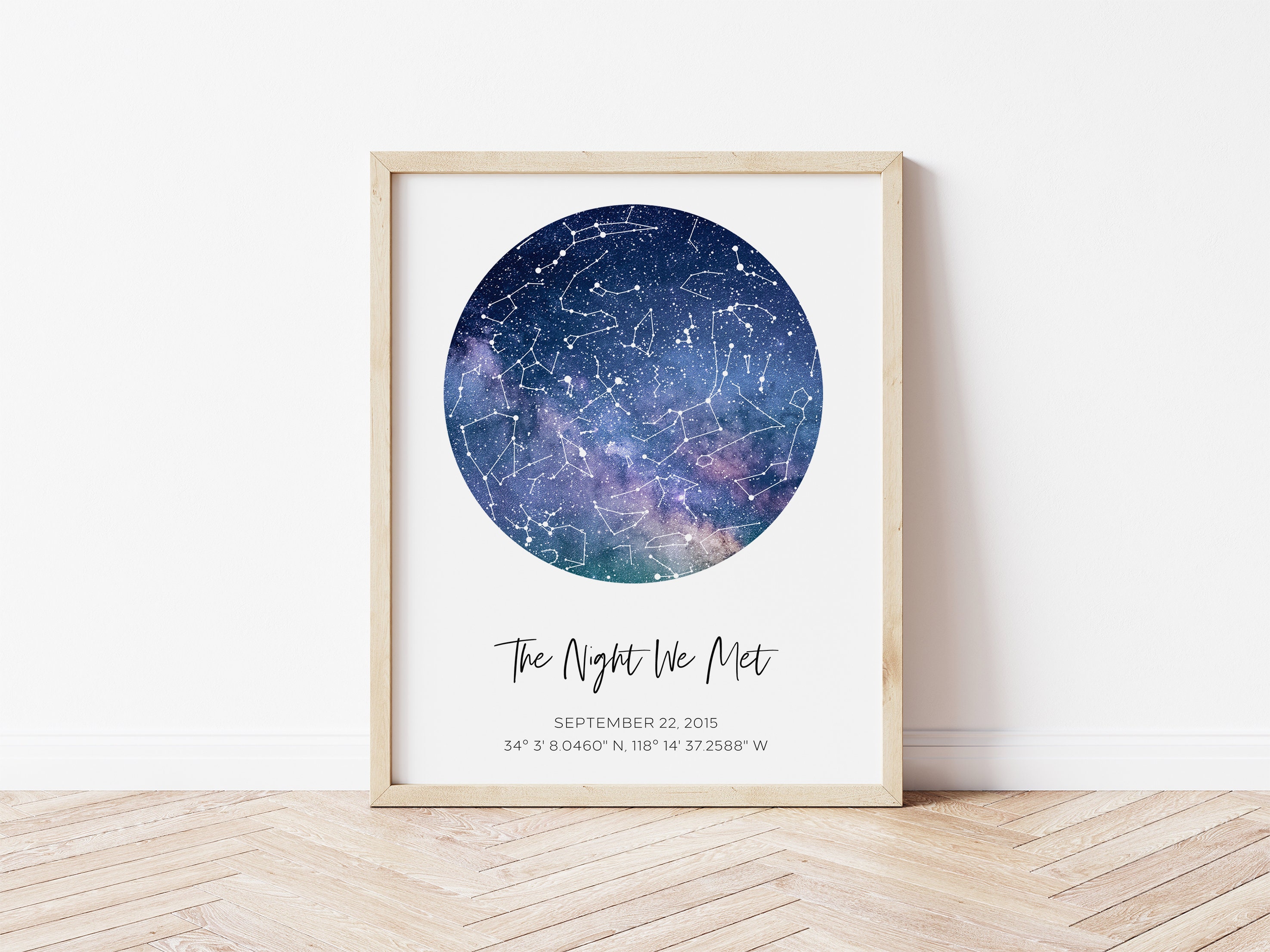 Custom Star Map by Date Night Sky Print Constellation Map - Etsy