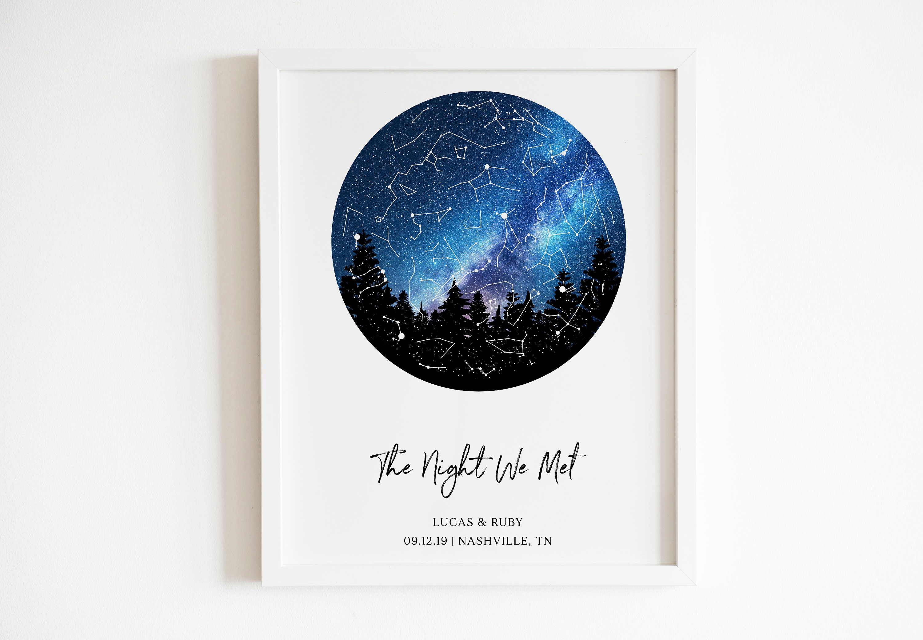 Custom Night Sky Print Star Map by Date Night Sky Map Gift - Etsy