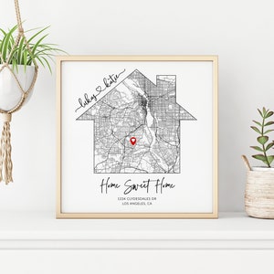 Our First Home Map Print, New Home Gift, Housewarming Gift for Couple ...