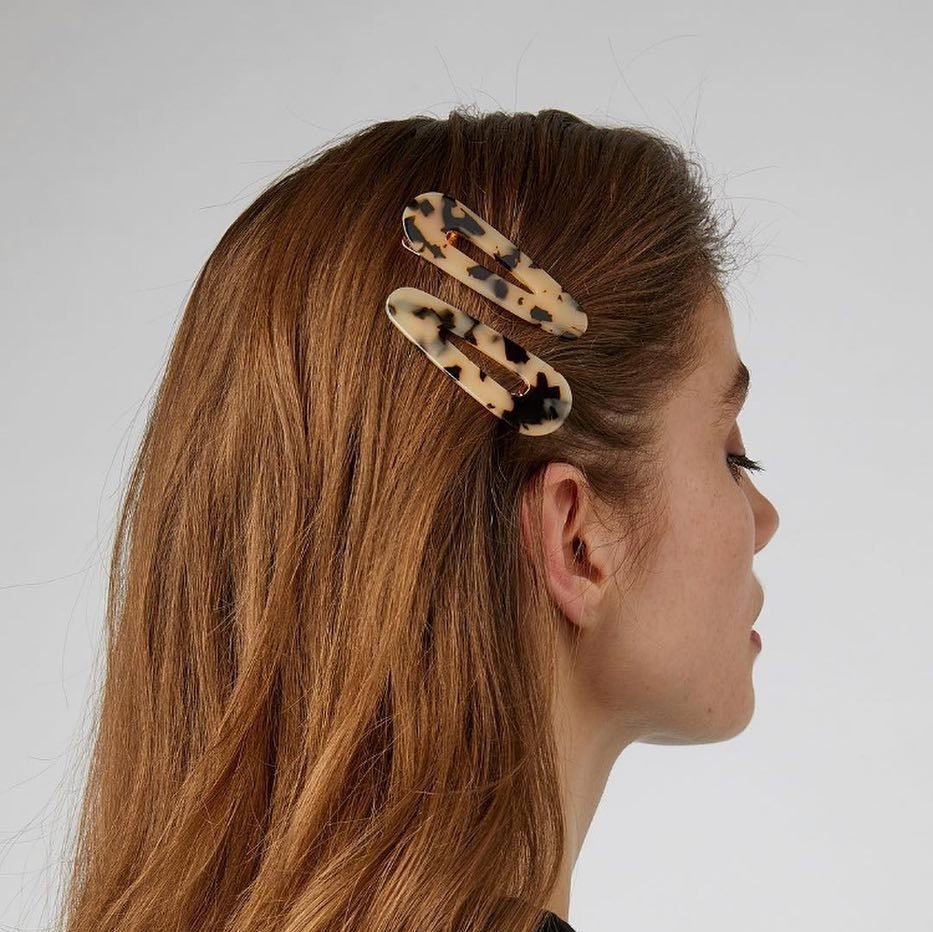 Acrylic Barrette Gold Metal Alligator Hair Clip on | Leopard ...