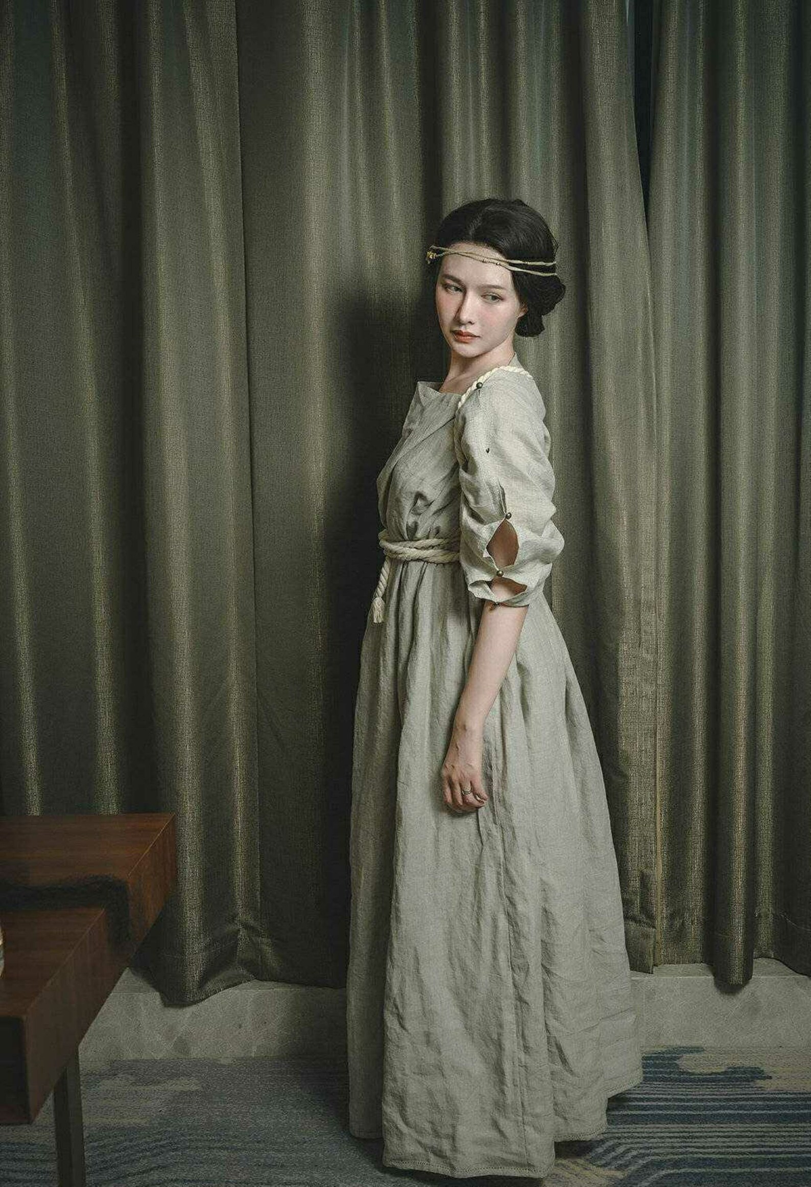 Ancient Roman Robe Dress Linen Greek Toga Handmade Custom B | Etsy