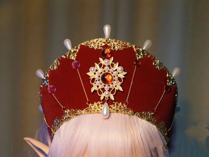 Tudor Crown Red Palace Crown Cosplay Costume Personalization - Etsy
