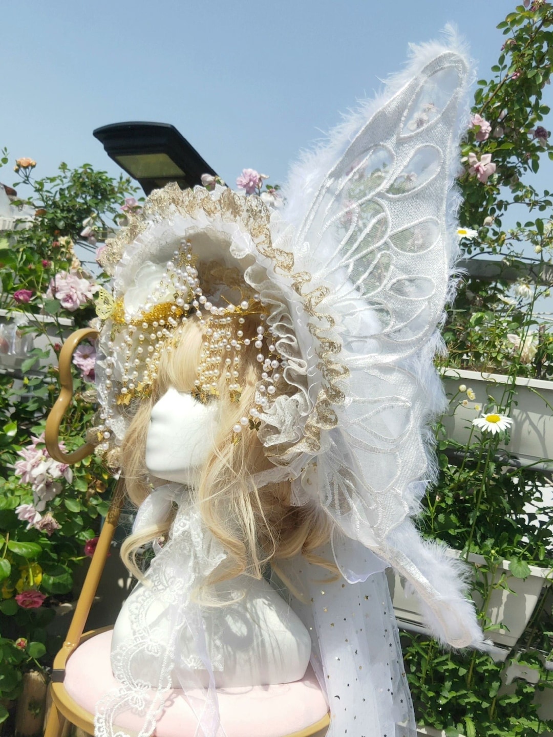 HOPE White Pearl Bonnet Hat Cosplay Costume Personalization - Etsy