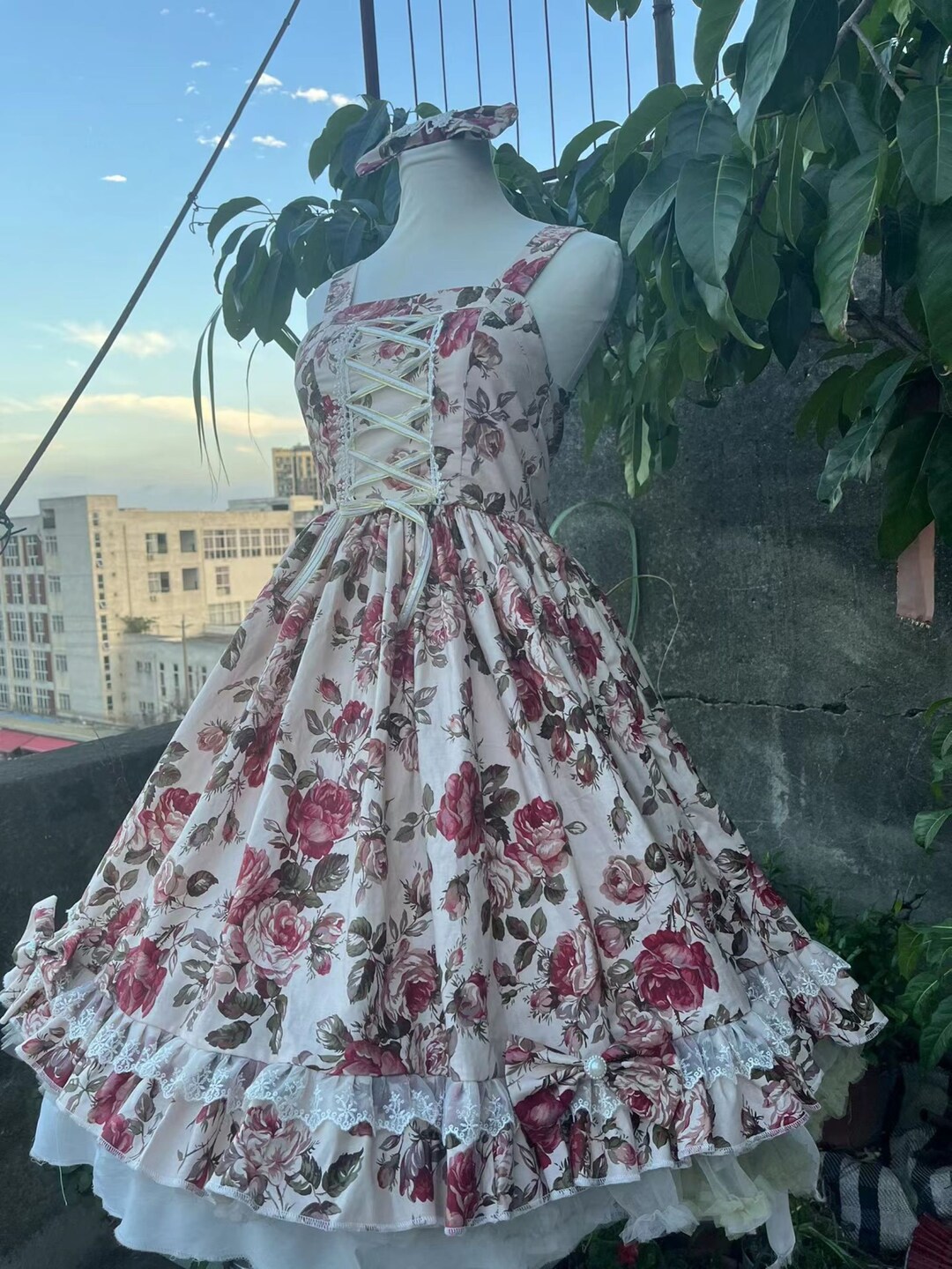 Monica's Garden Dress Floral JSK OP Daily Dress Prom Handmade ...