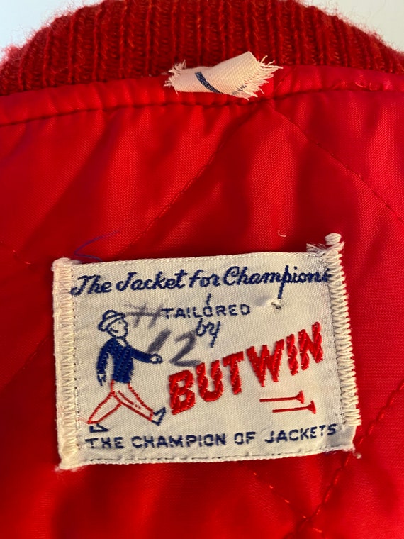 1960’s Vintage Red Butwin Lined Nylon Bomber Jacket. … - Gem