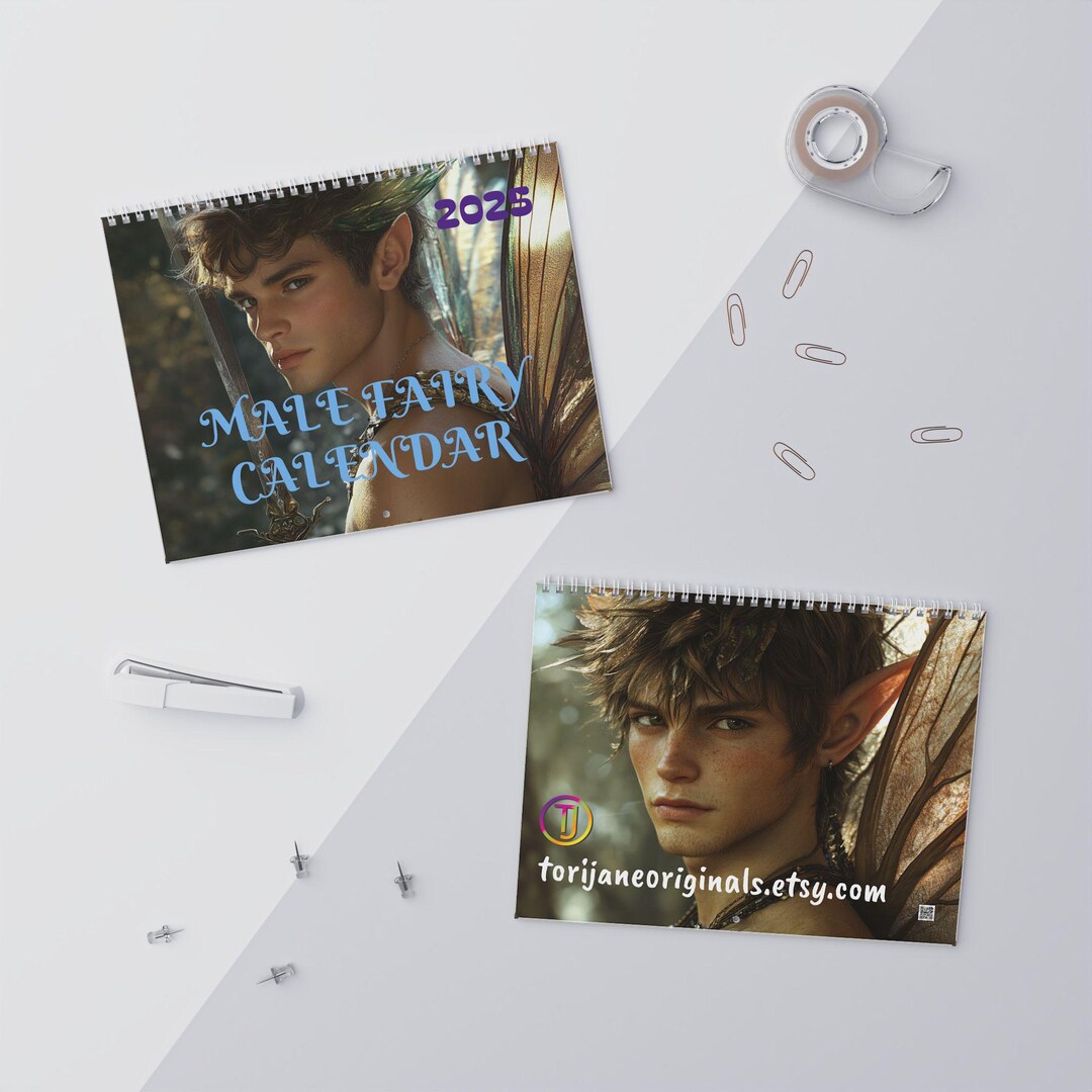 Fantasy Wall Calendar, Male Fairy Art, 2025 Calendar Gift, Mythical ...