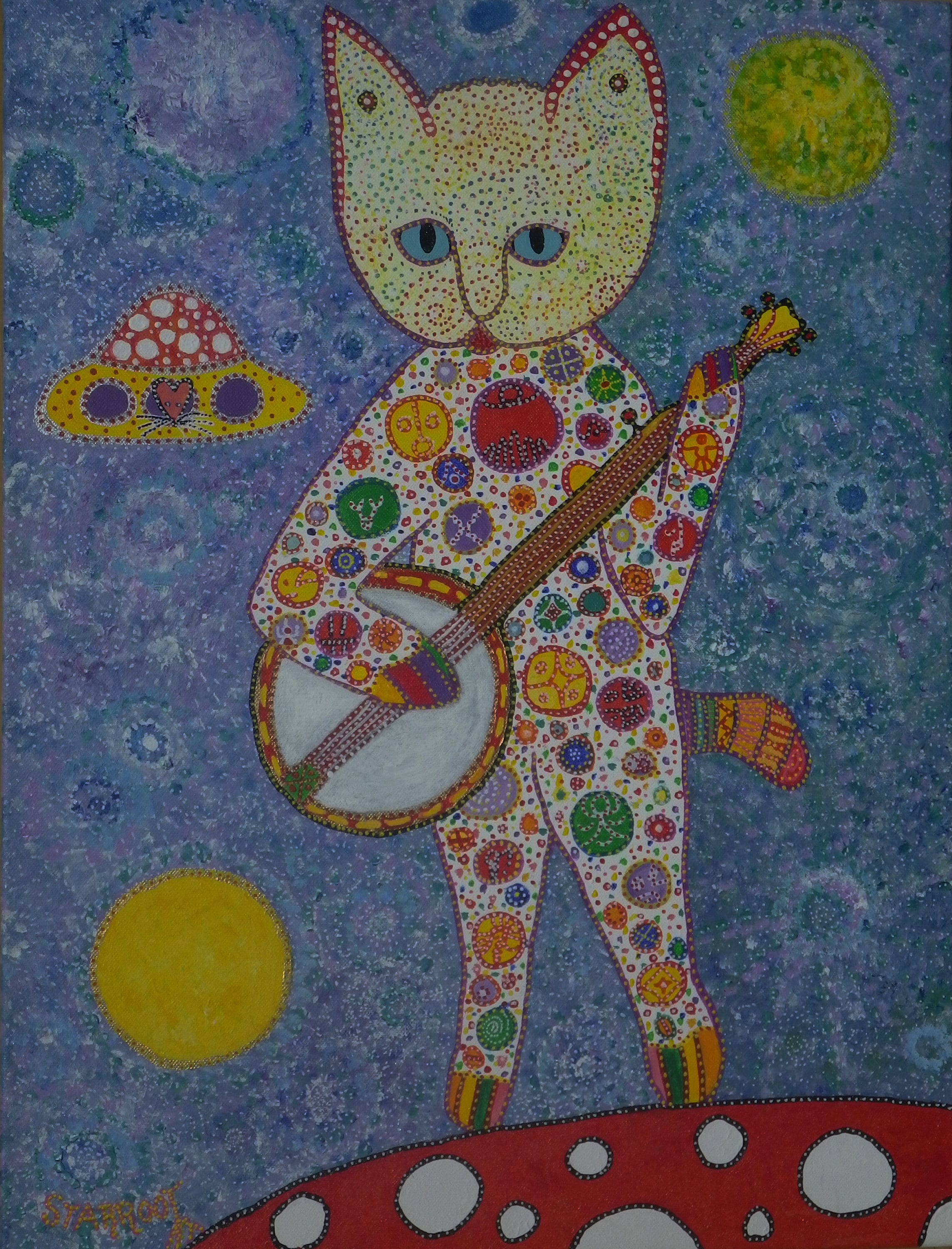 Banjo Kitty Art Print Signed on Canvas Giclee by Starroot - Etsy