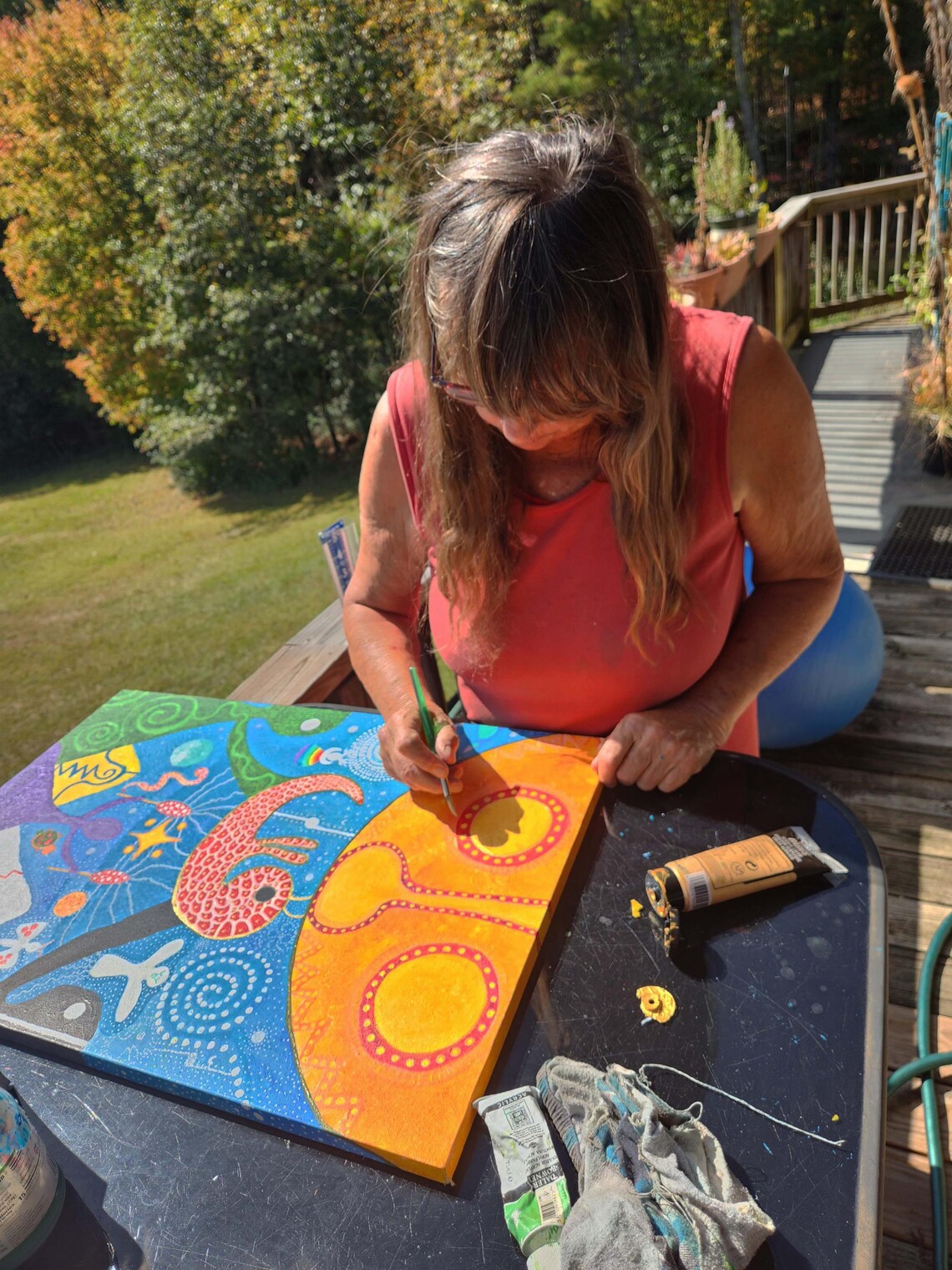 Possum, Banjo, Mars, Music, Folk Art, Visionary Art, Ufo, Signed, 8x8 ...