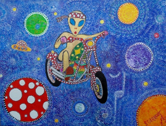 Space Rider Motor Bike Harley Davidson Alien Ufo | Etsy