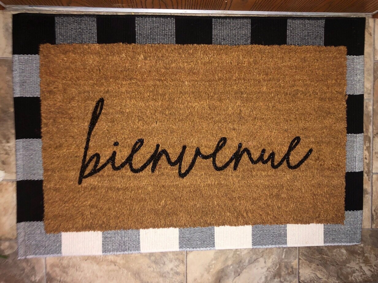 Bienvenue Doormat French Welcome Mats Cute Welcome Door - Etsy