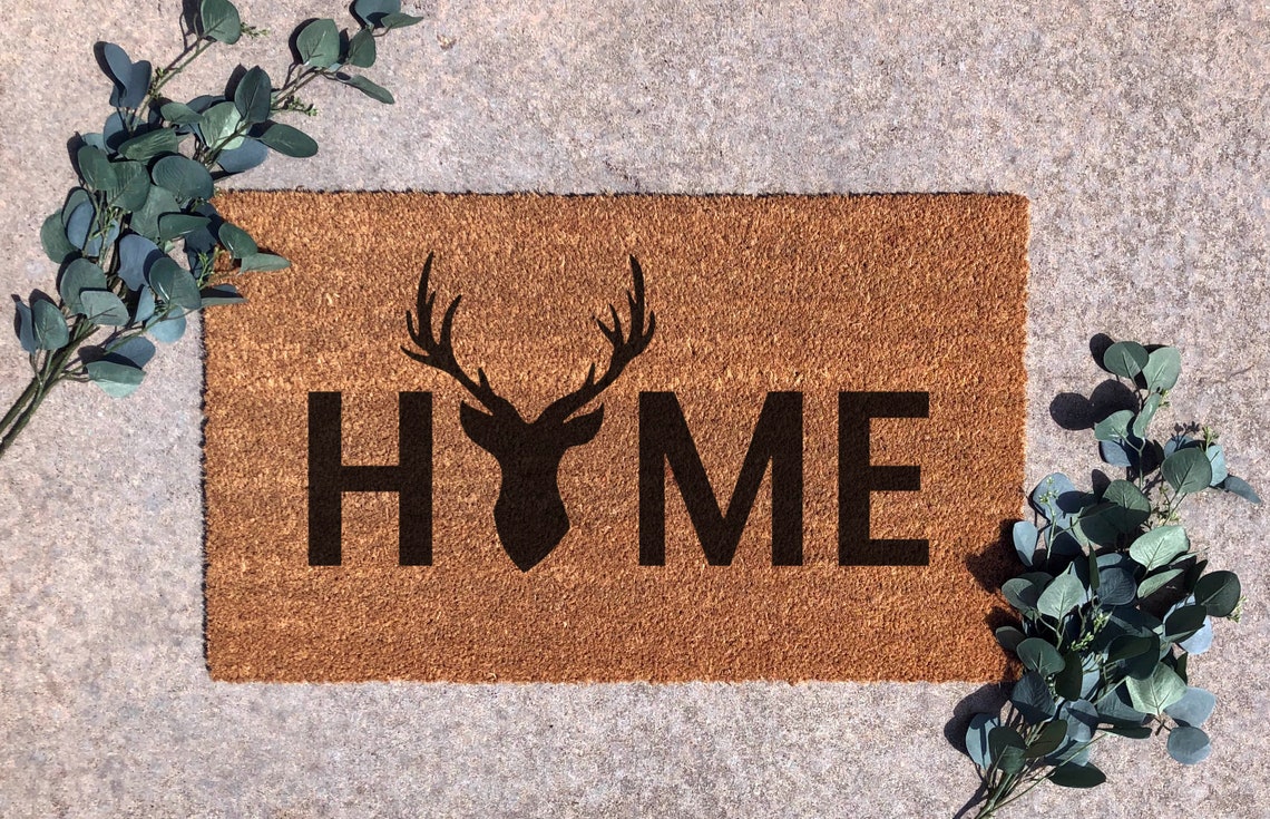 Cabin Deer Home Doormat Vacation Welcome Mat Entryway Home - Etsy