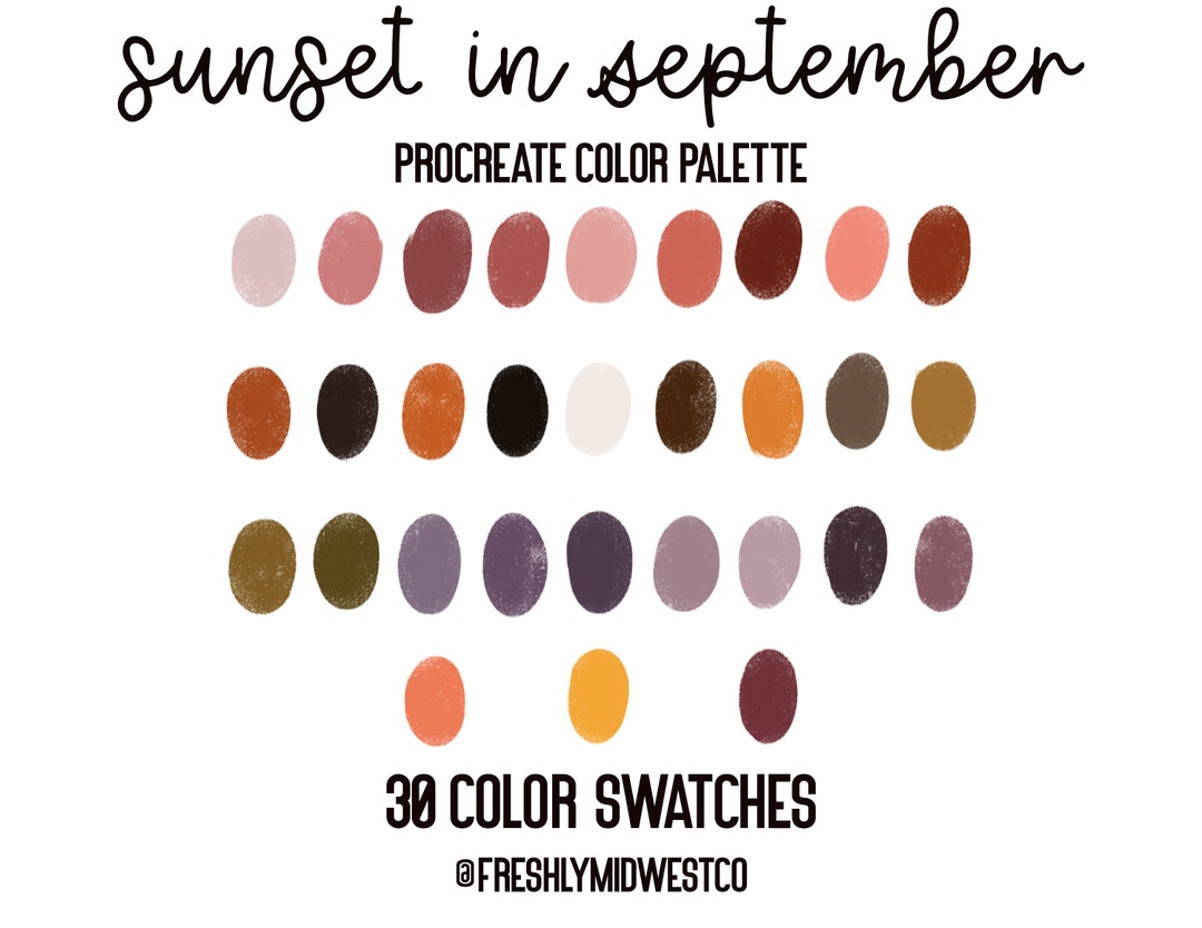 Sunset in September Procreate Color Palette iPad Procreate Color ...