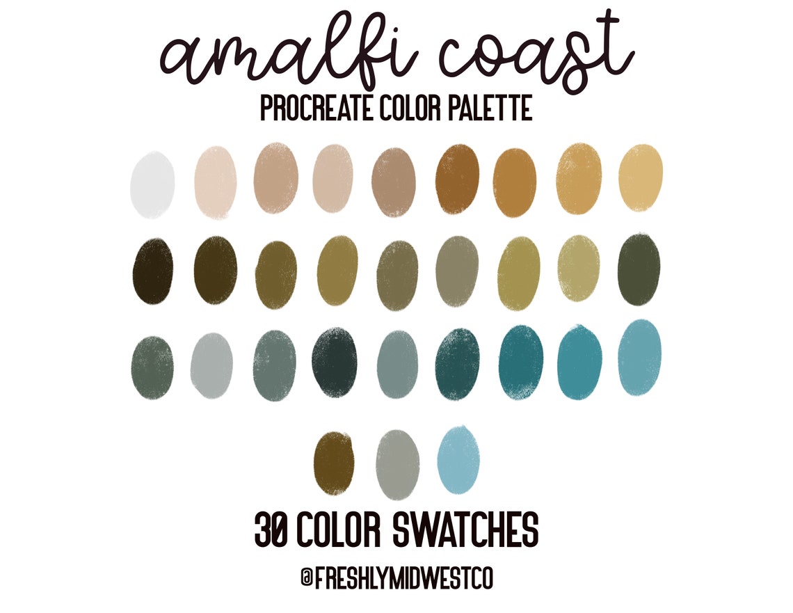 Amalfi Coast Procreate Color Palette Ipad Procreate Color - Etsy