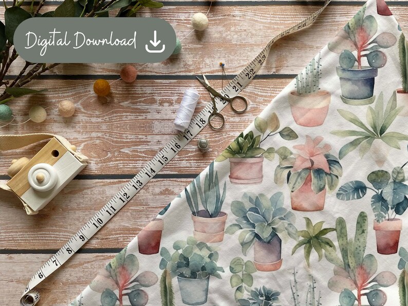 Seamless House Plants Repeating Pattern Planters Backgrounds - Etsy