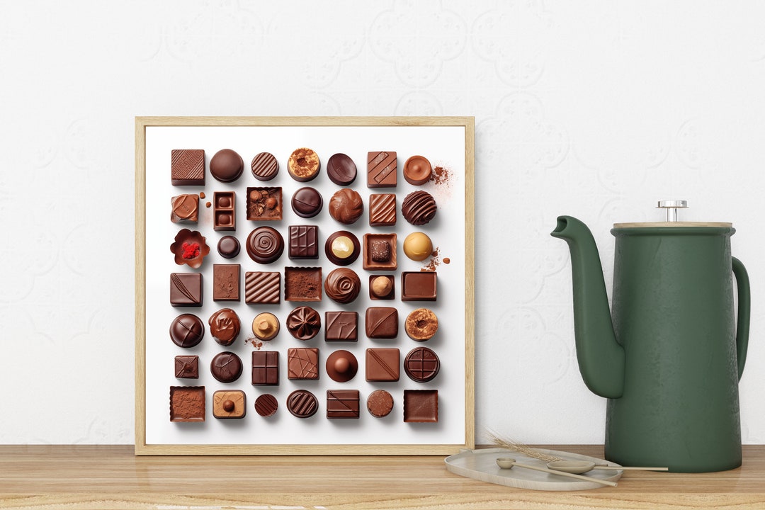 Digital Chocolates Print | Chocolate Box Painting Kitchen Artwork ...