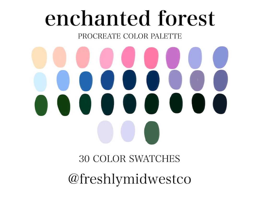 Enchanted Forest Procreate Color Palette iPad Procreate Color Swatches ...