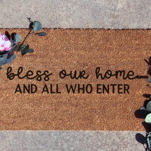 Bless Our Home Doormat Cute Home Welcome Mats Bless This - Etsy