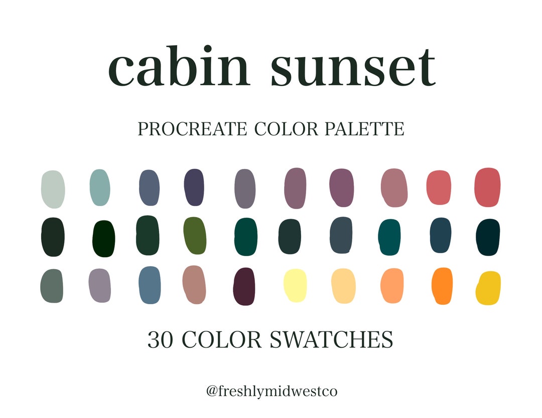Cabin Sunset Procreate Color Palette iPad Procreate Color - Etsy