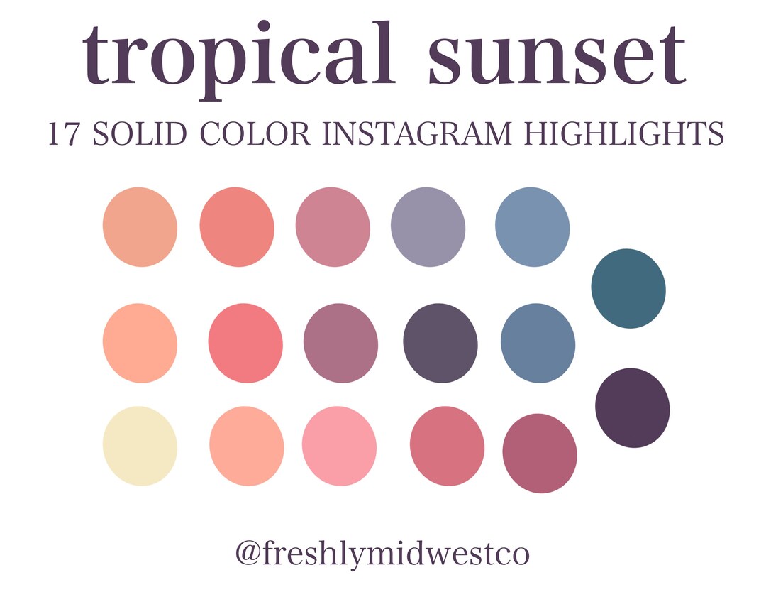 Tropical Sunset Instagram Highlight Covers - Solid Color Instagram ...