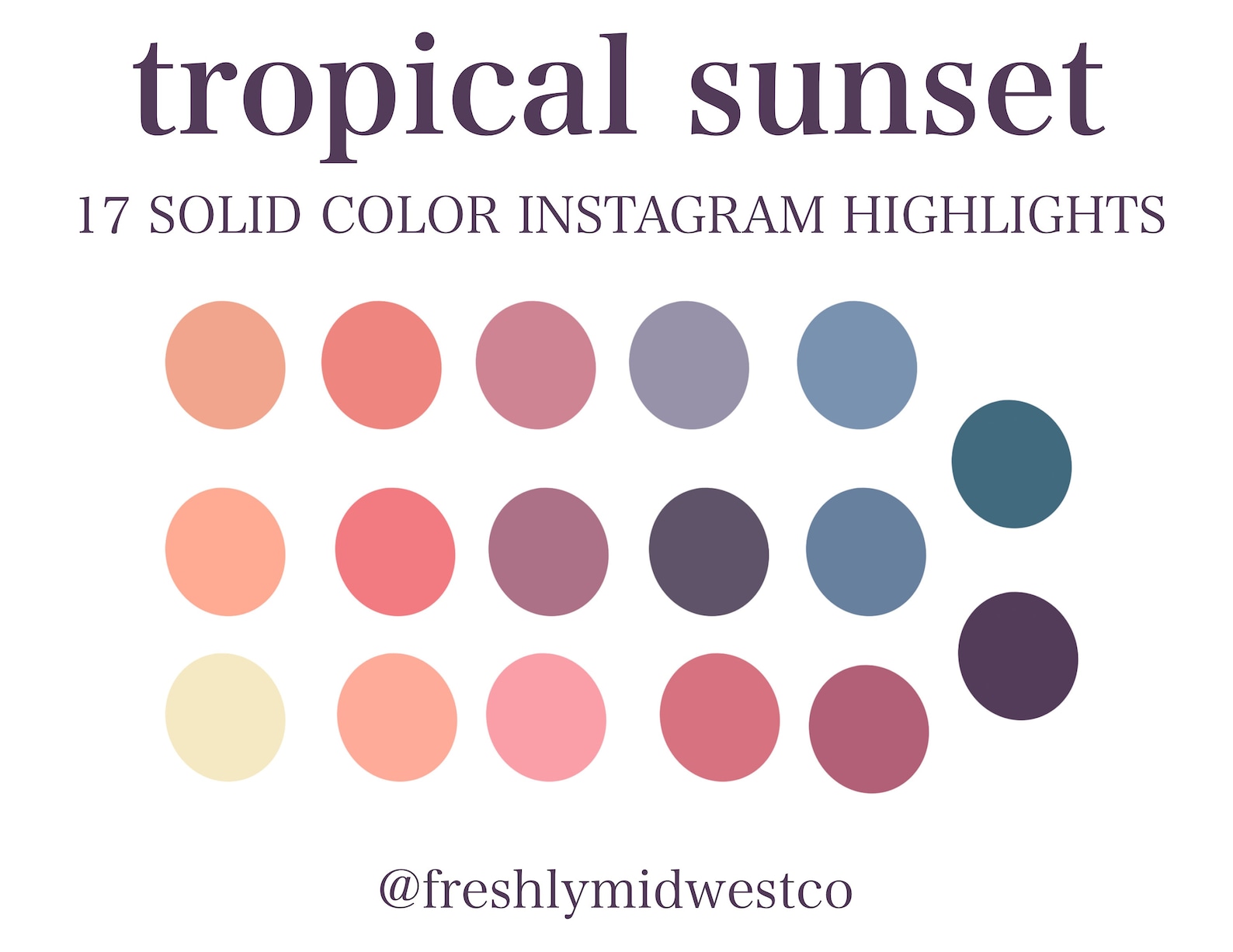 Tropical Sunset Instagram Highlight Covers Solid Color | Etsy