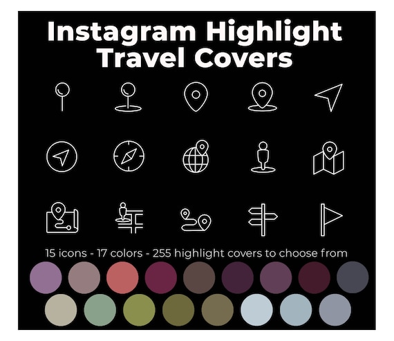 Travel Instagram Highlight Covers Map Icon Instagram | Etsy