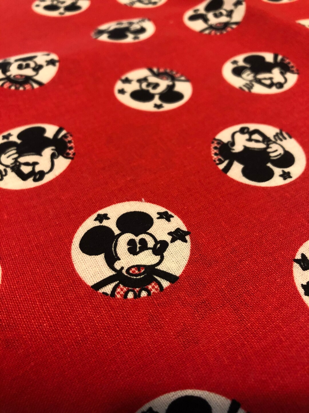 Classic Mickey Mouse Disney Cotton Fabric - Etsy