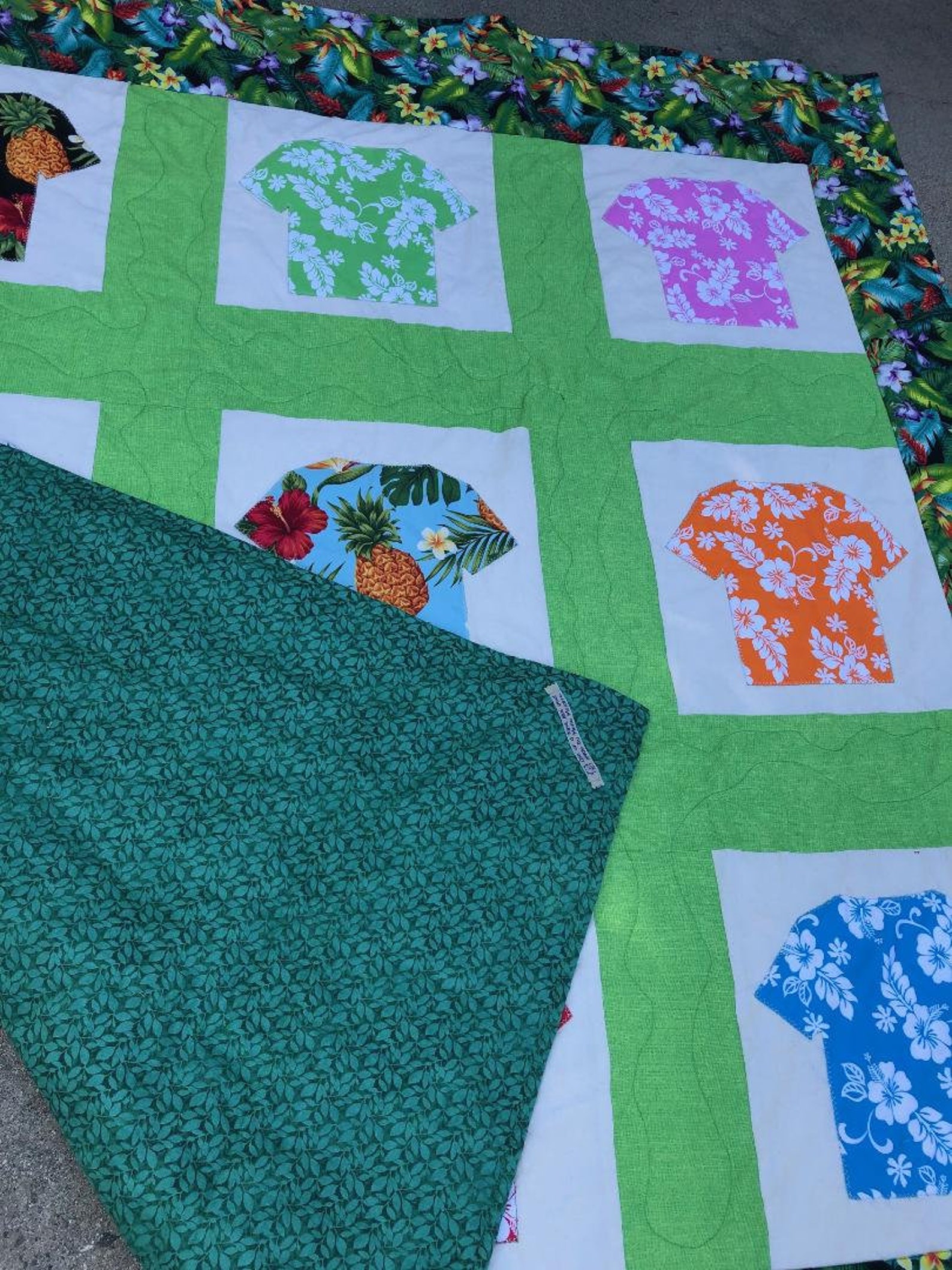 One of a Kind Hawaiian Shirt Patchwork Quilt - Etsy