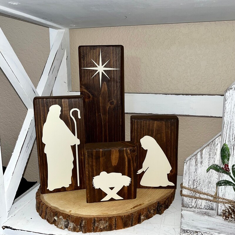 Nativity Wood Blocks - Etsy