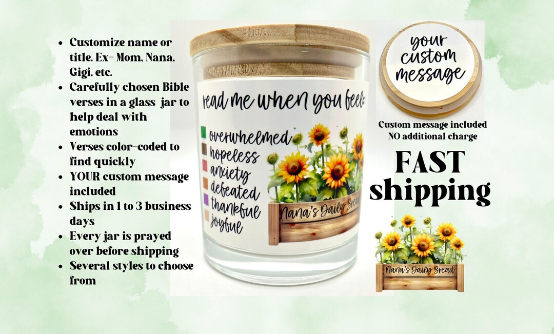 Nana Gift, Read Me When Jar, Bible Verses for Encouragement, Jar of ...