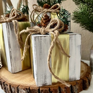 Rustic Wooden Gift Set, Christmas Decor, Mantle Decor, Farmhouse Decor ...