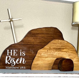 He is Risen, Empty Tomb, Jesus Lives, Ressurection Scene, Easter Decor ...