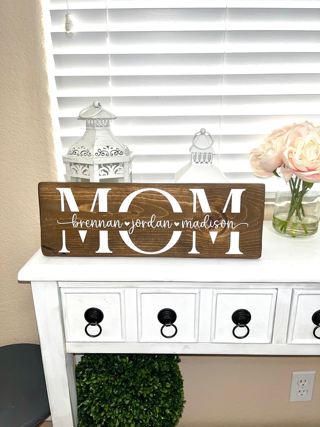 Custom Gift for Mom, Custom Mom Sign, Mom Wood Sign, Custom Mom Gift ...