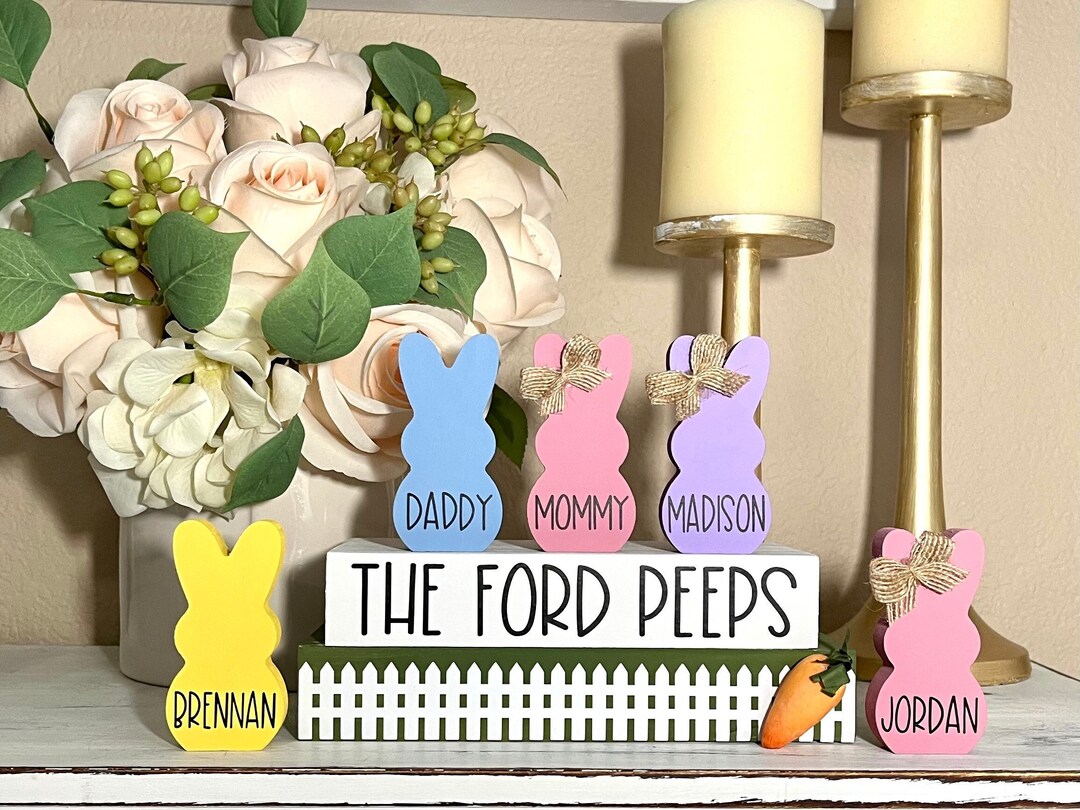 Personalized Easter Peeps, Custom Easter Decor, Spring Decor, Wooden ...