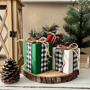 Rustic Wooden Gift Set, Christmas Decor, Mantle Decor, Farmhouse Decor ...