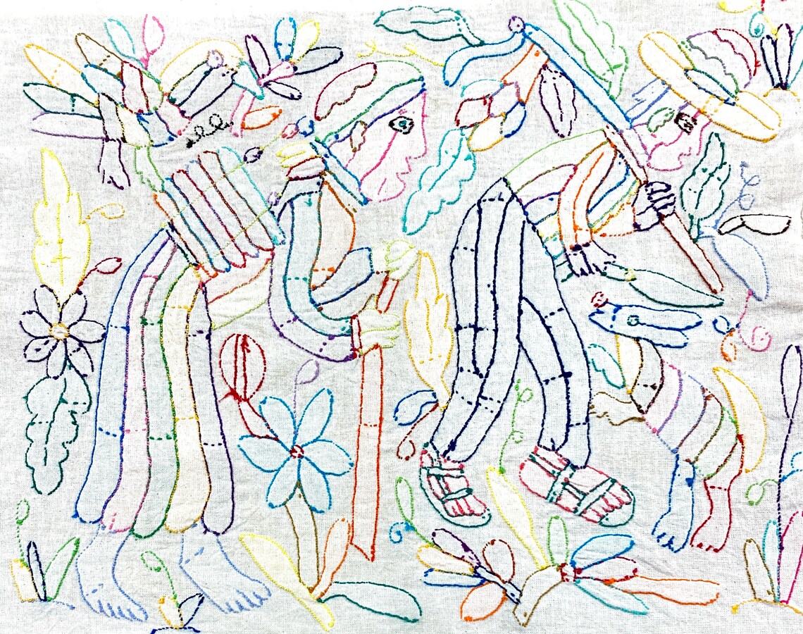 Tenango Otomi Art 16 X 14 Otomi Embroidery | Etsy