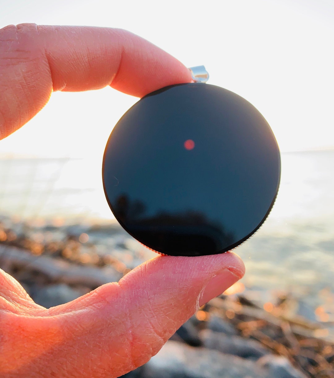 2" Obsidian Light Viewer, Obsidian Pendant, Two Inch Black Obsidian ...
