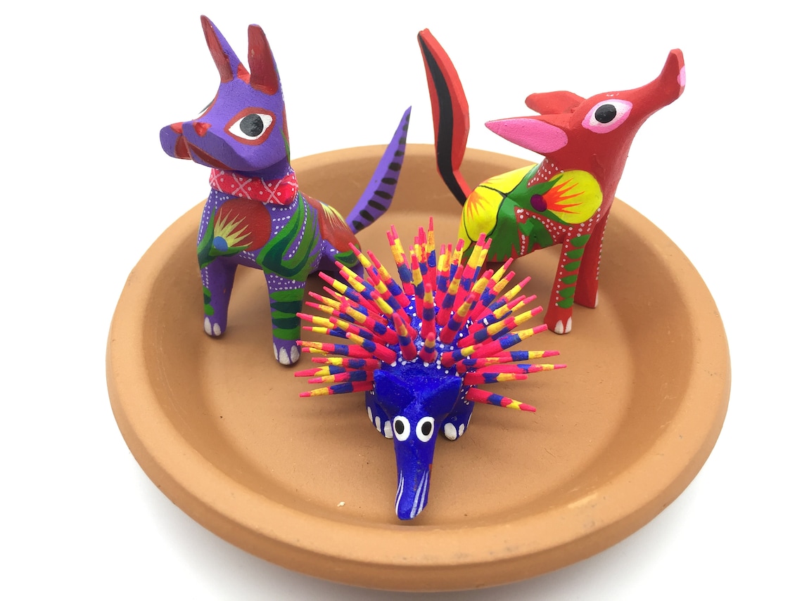 3 Mini Alebrijes, Set of 3 Assorted Wood Carved Alebrijes, 3 Hand ...